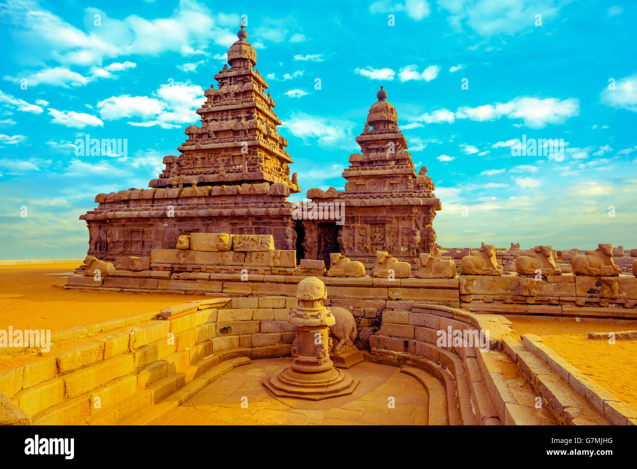 fantastic art design of monolithic famous Shore Temple near ...