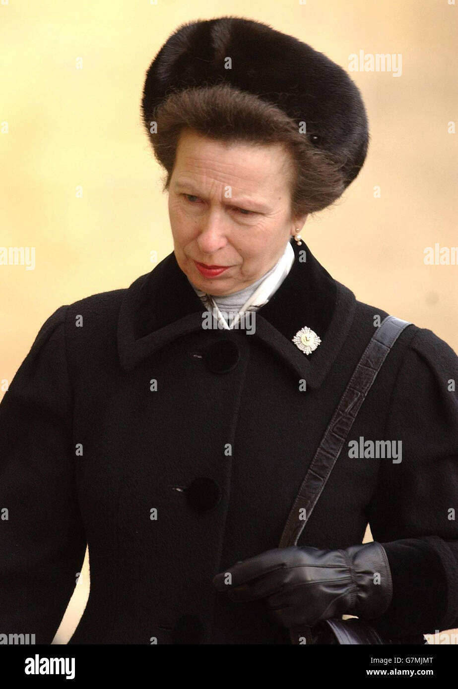 Princess Anne, The Princess Royal, arrives at St George's Chapel Stock ...