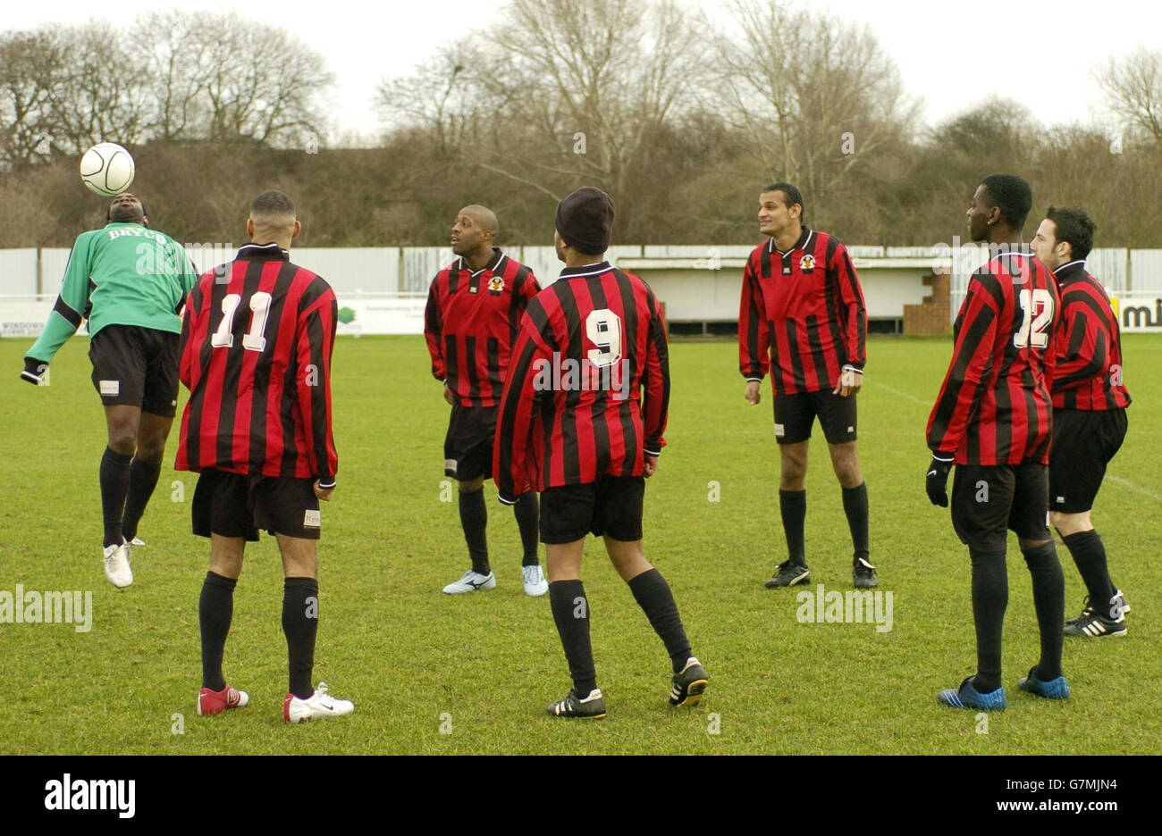 Yeading FA Cup Media Day. Yeading players training at Yeading football ...