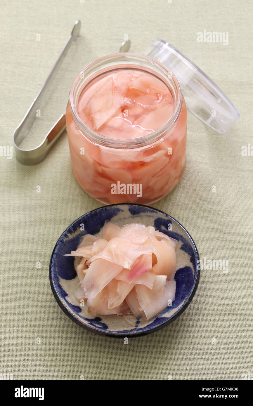 sushi ginger, homemade sweet pickled ginger, japanese food Stock Photo ...