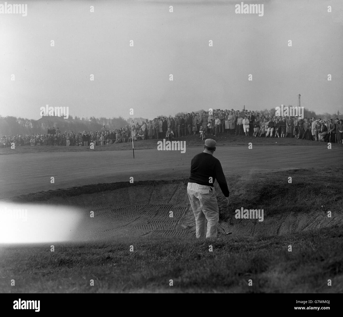 Billy Casper (USA) in a bunker at the 4th in his match against Ken ...