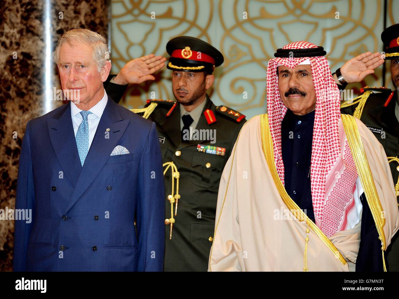 The Prince of Wales with Crown Prince Sheikh Nawaf after arriving at ...