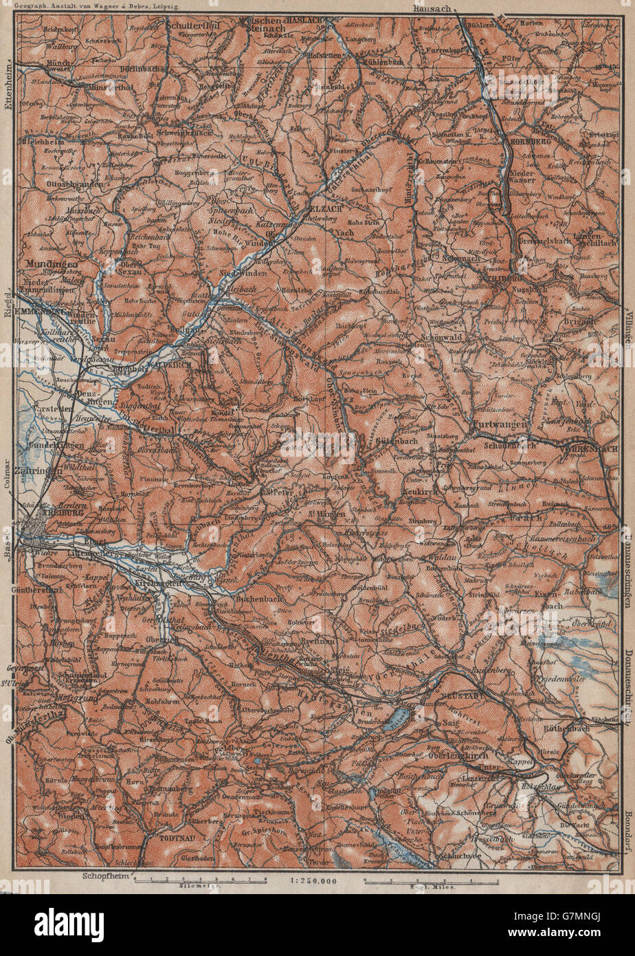SÜD-SCHWARZWALD. BLACK FOREST South. Freiburg Emmendingen Titisee, 1913 ...