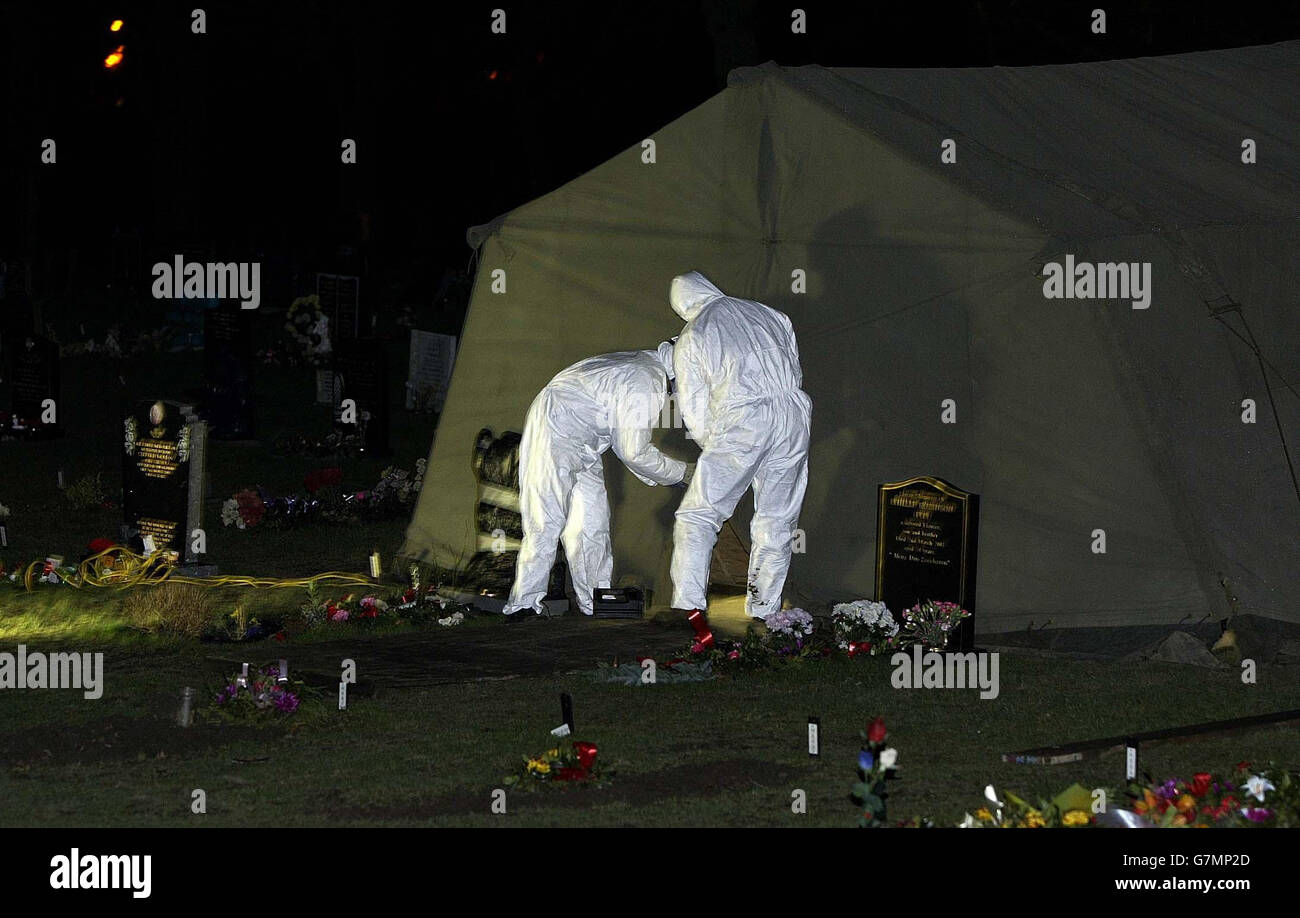 The scene in a cemetery in Shildon, near Bishop Auckland, in the early ...