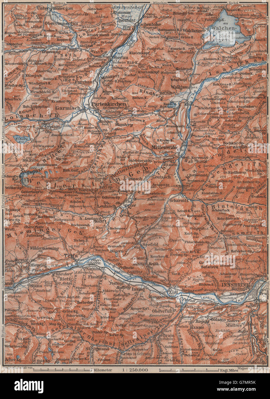 WETTERSTEIN Garmisch-Partenkirchen Innsbruck Inntal Mittenwald Oberau ...