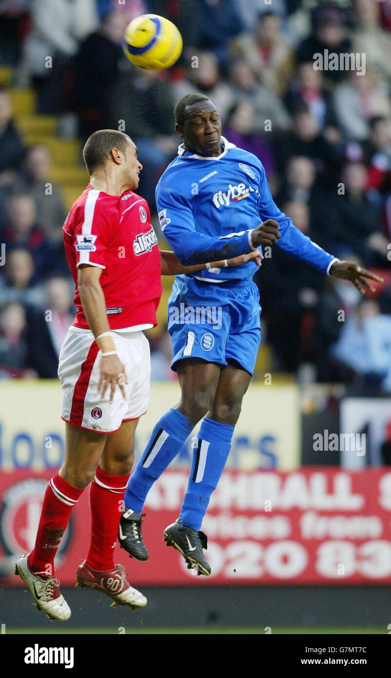 Charlton Athletic's Jerome Thomas (L) takes on Birmingham City's Emile ...