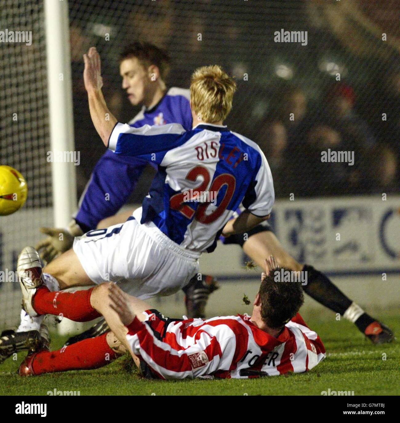 Lincoln City's goalkeeper Alan Marriott saves a shot from Bristol ...