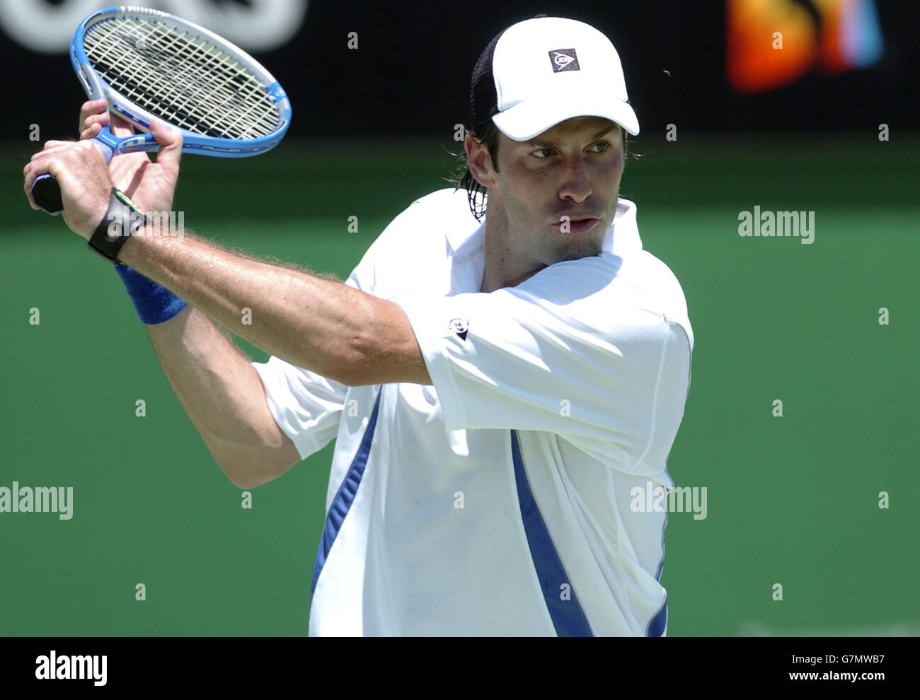Greg Rusedski in action during his match against Jonas Bjorkman Stock ...