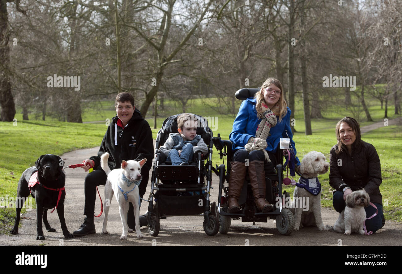 (left to right) Claire Pearson, 46 with her black Labrador Pal, Amanda ...