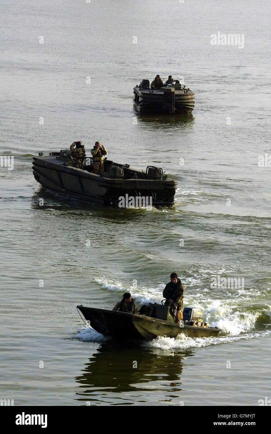 The 73RD Armed Engineer Squadron Boat Section patrol the Shat Al Arab ...