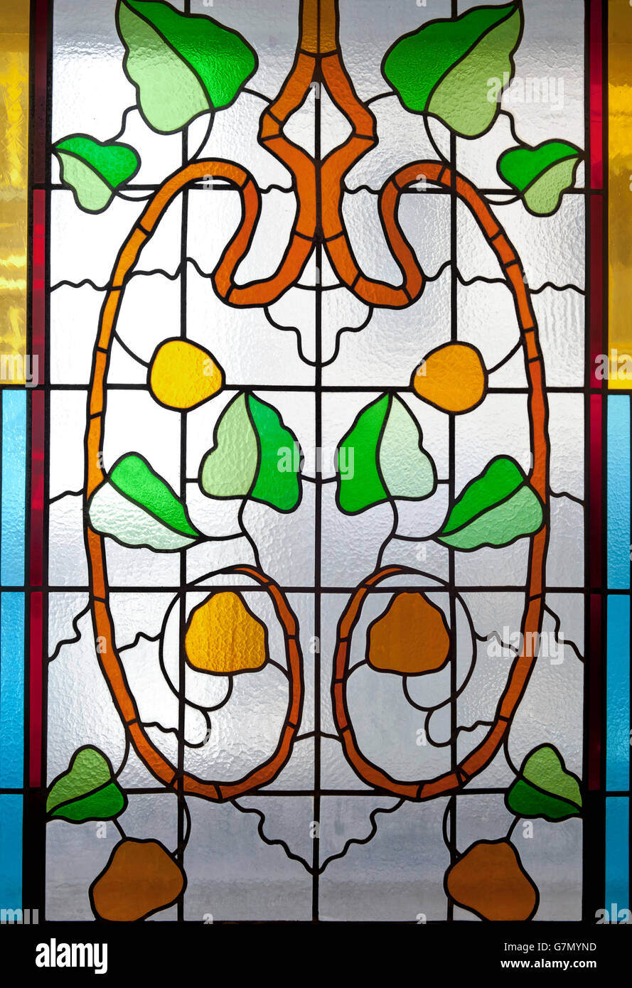 Stained glass window floral pattern hi-res stock photography and images ...