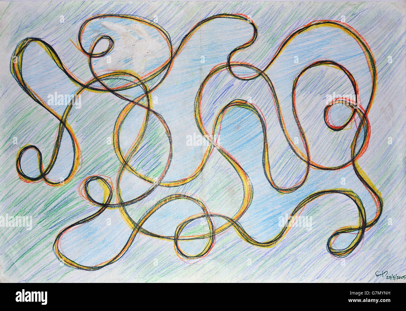 Original panting art made by myself with pencils and pastel colours ...