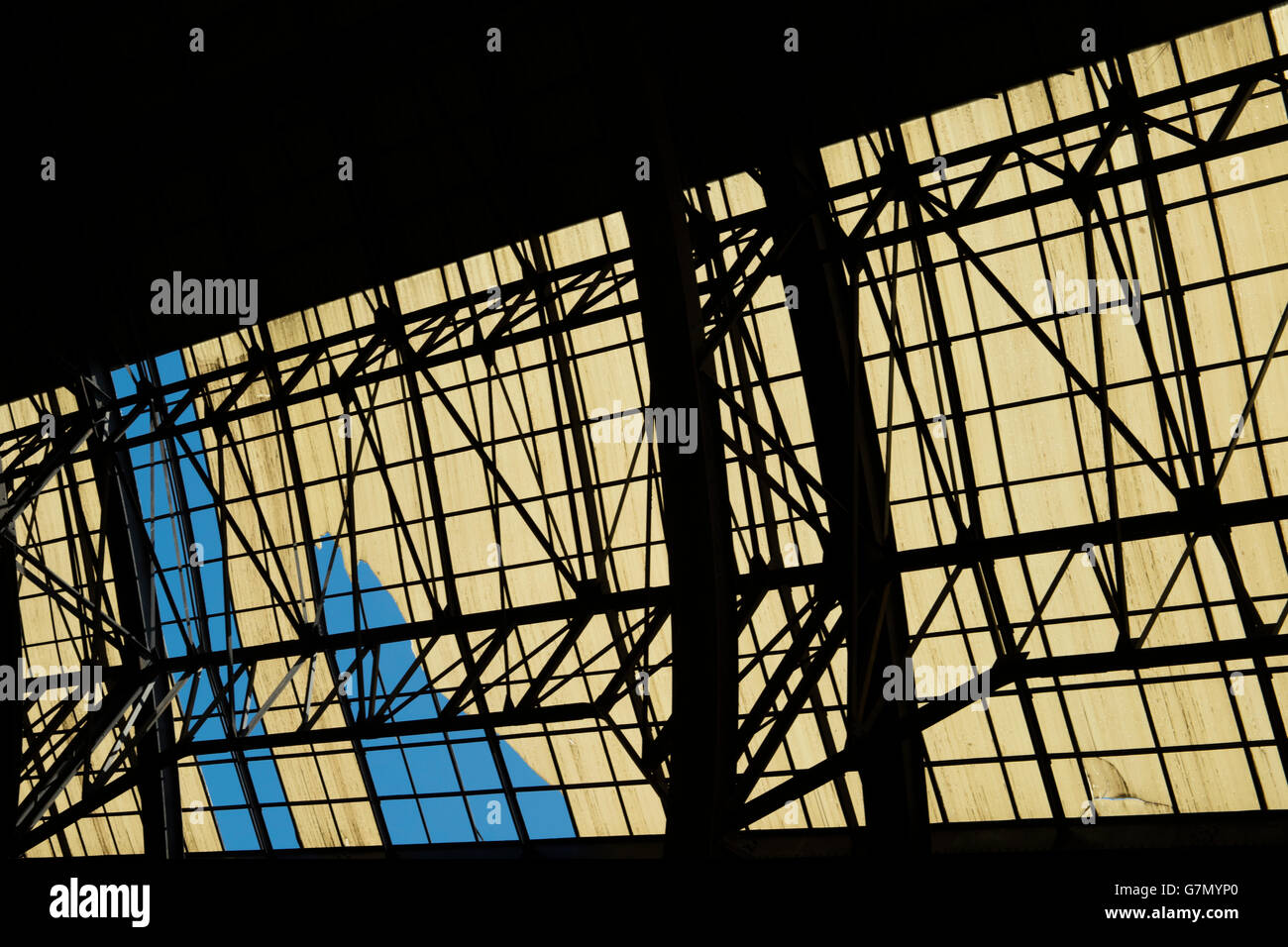 Geometric abstract architecture from the roof of a train station. Photo ...