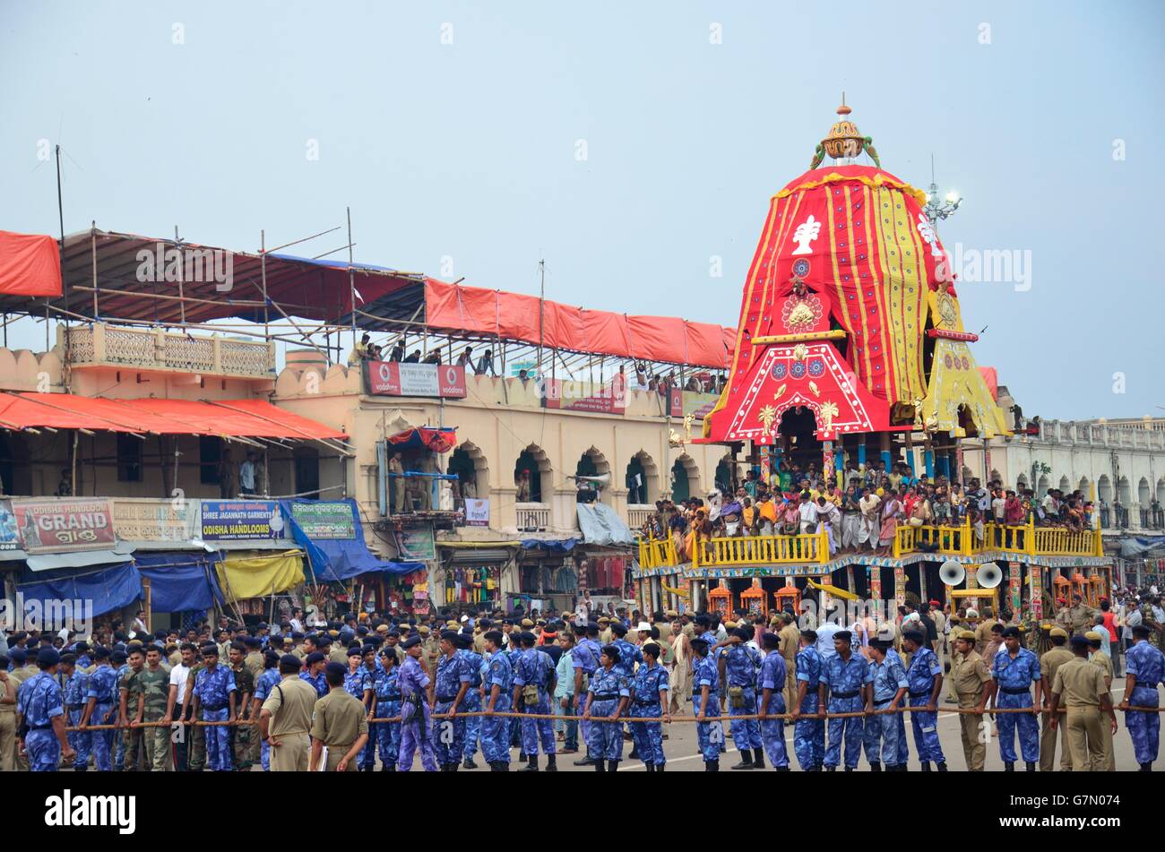 Rathyatra or Chariot festival, with Jagannatha Temple at background ...