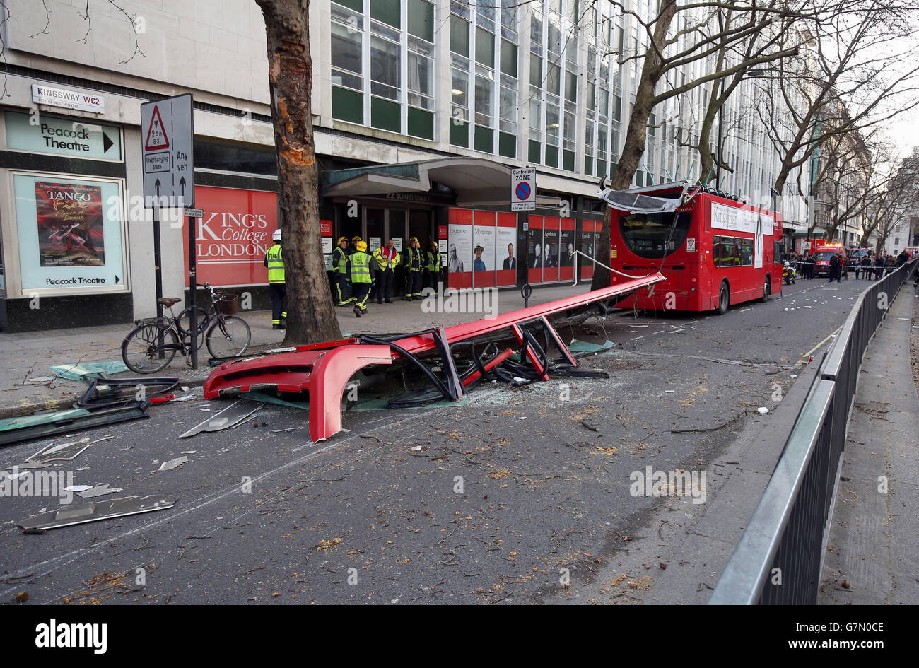 Five people injured london bus its roof ripped off hi-res stock photography and images - Alamy