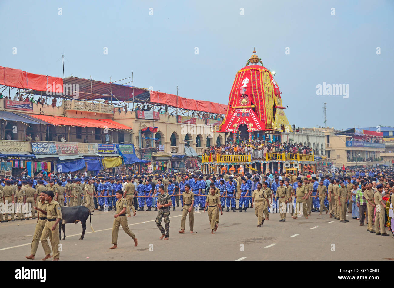 Rathyatra or Chariot festival, with Jagannatha Temple at background ...