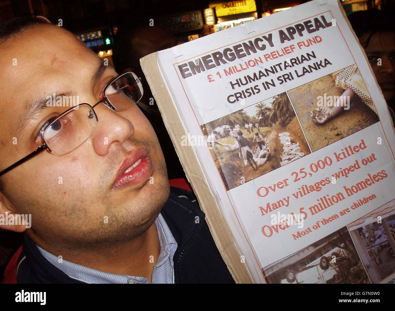 New Year Celebrations - Disaster Appeal - Trafalgar Square Stock Photo ...