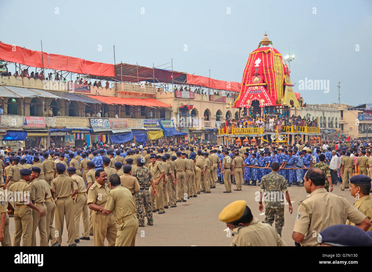 Rathyatra or Chariot festival, with Jagannatha Temple at background ...
