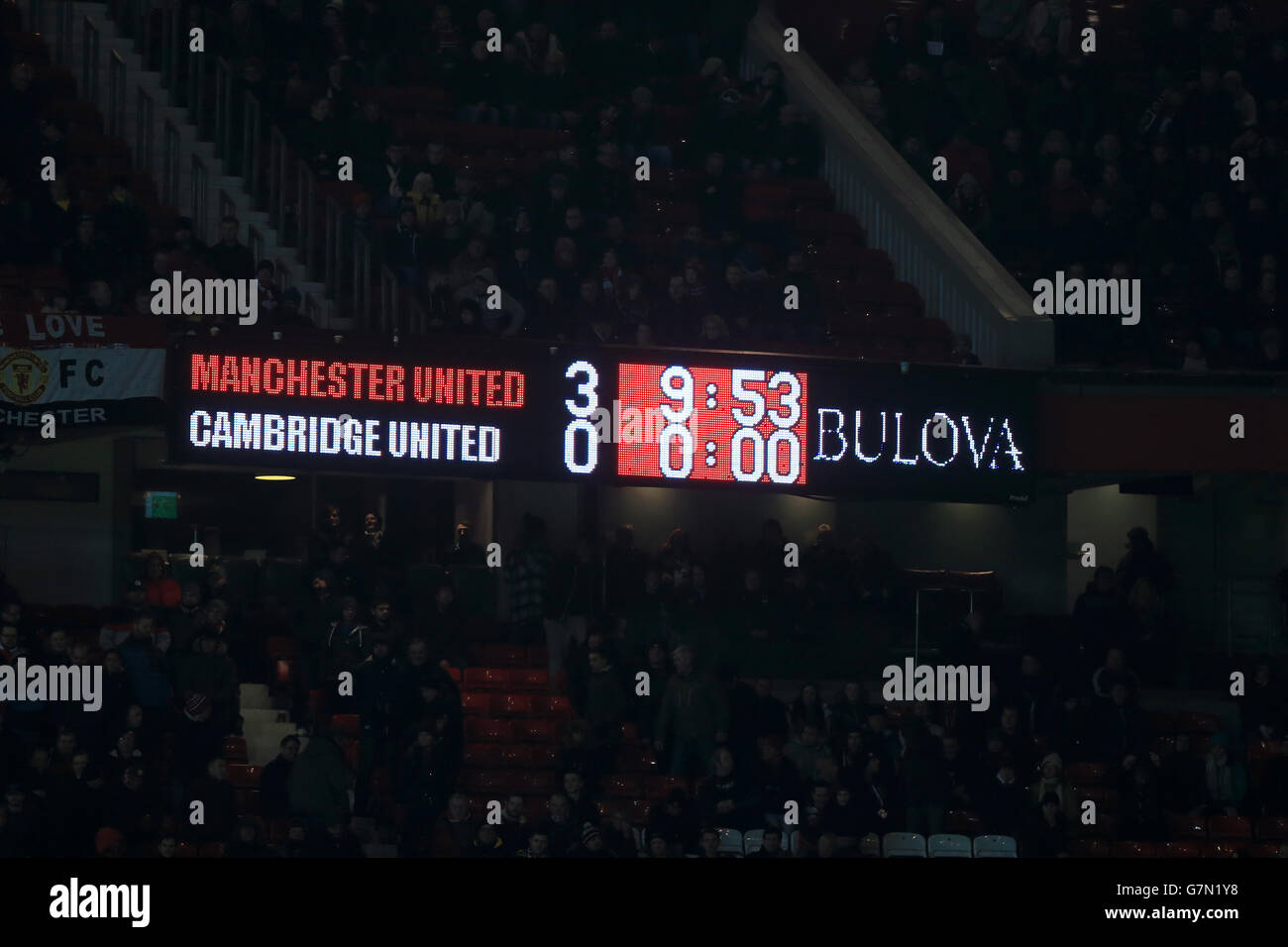 The scoreboard at old trafford hi-res stock photography and images - Alamy