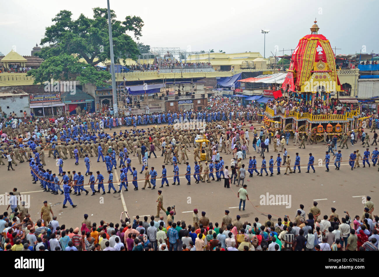 Rathyatra or Chariot festival, with Jagannatha Temple at background ...
