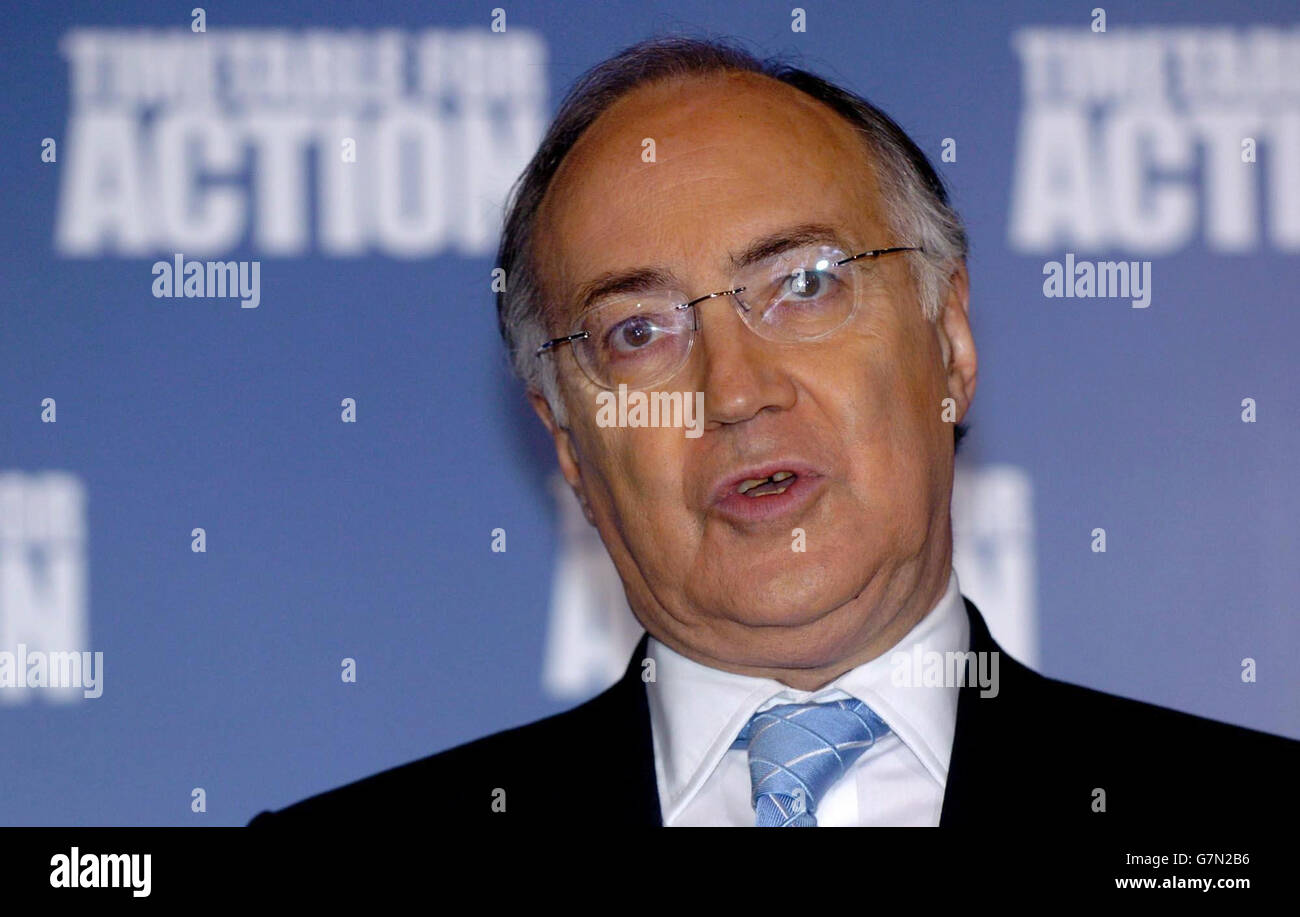 Michael Howard, the leader of the Conservative party gives a speech ...