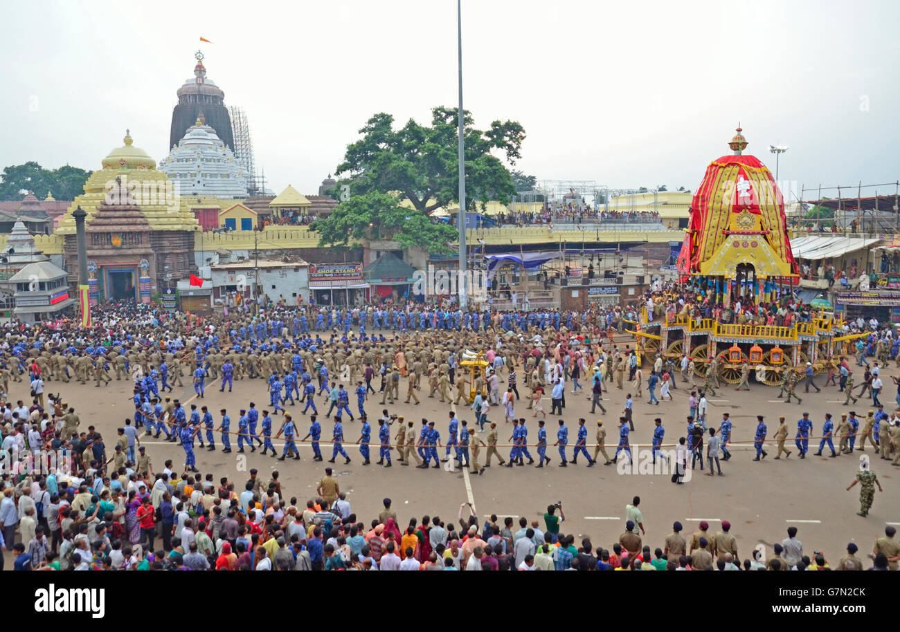 Rathyatra or Chariot festival, with Jagannatha Temple at background ...