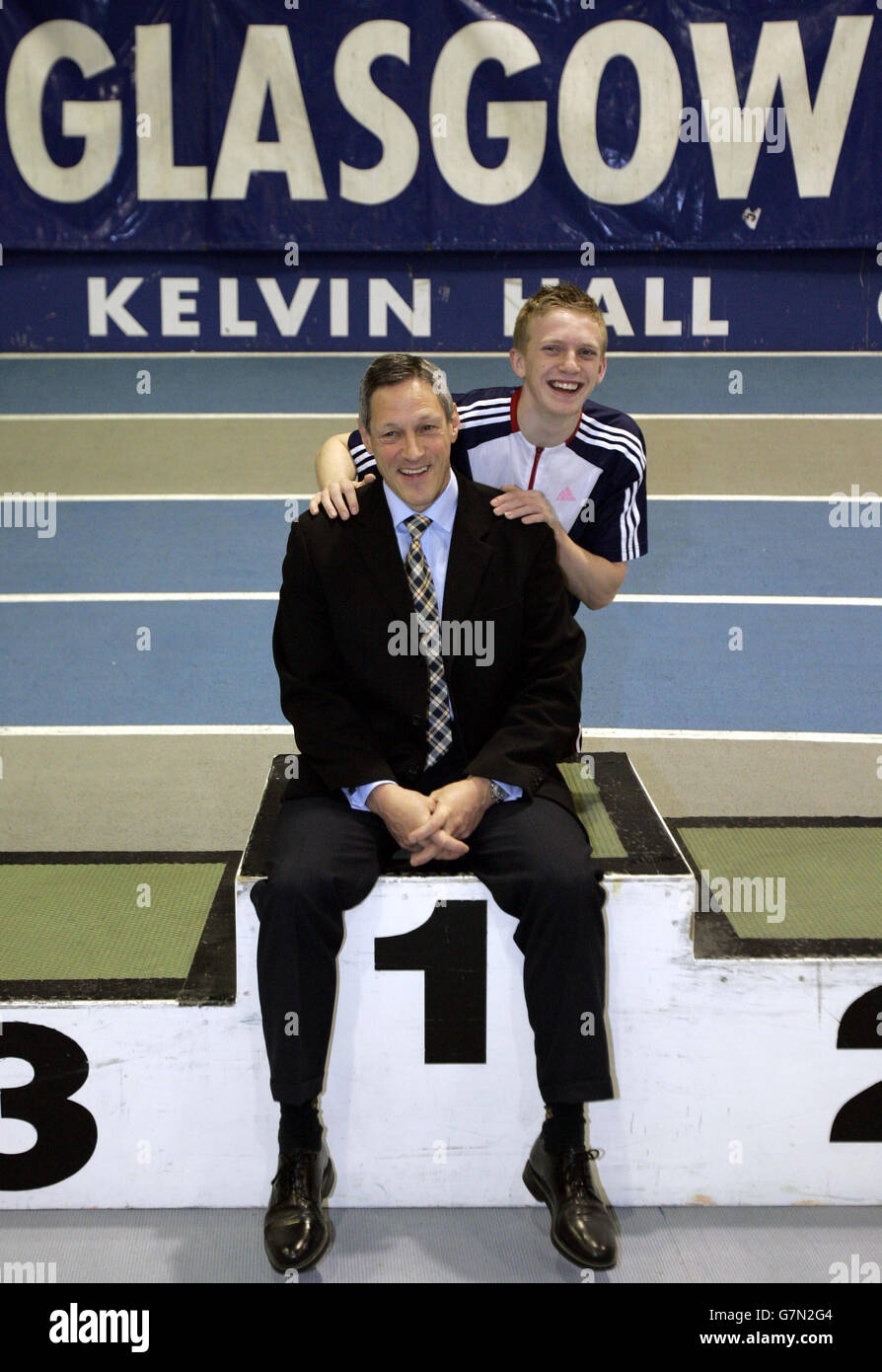 Former Olympic champion Allan Wells (L) and young Scottish athlete Nick ...