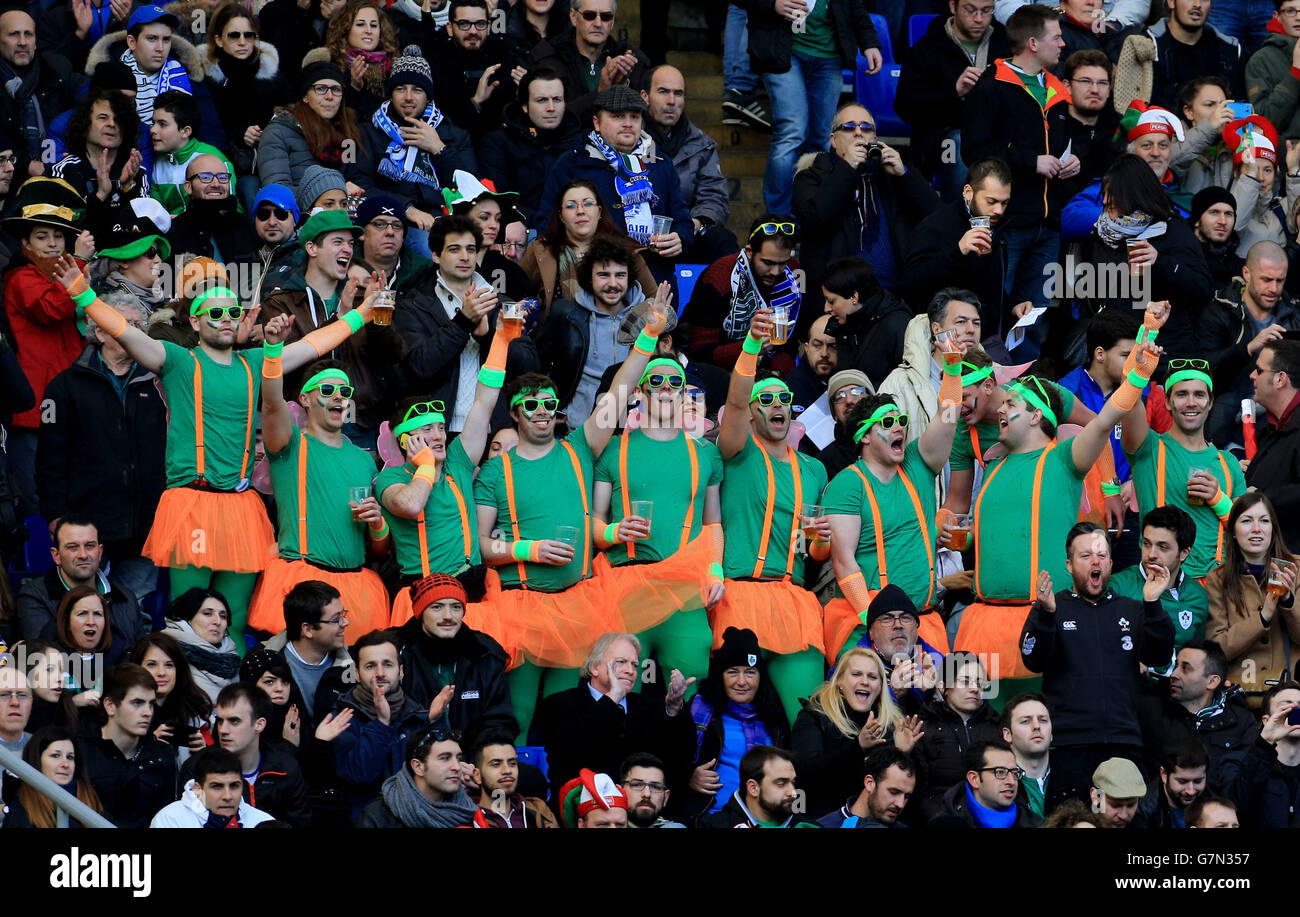 Irish rugby fans rbs 6 nations match stadio olympico hi-res stock ...