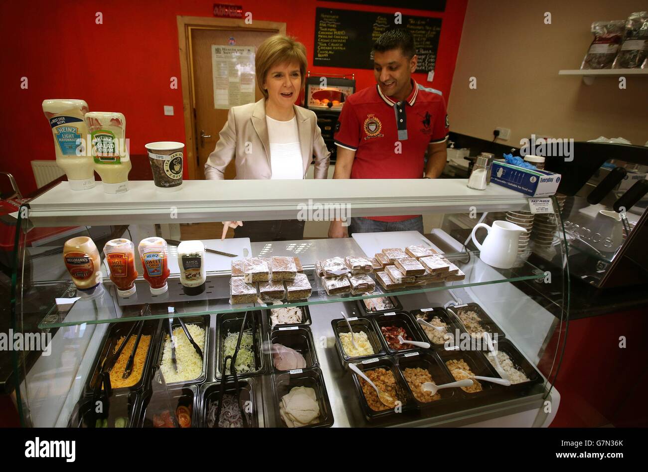 SNP Leader and First Minister Nicola Sturgeon makes a sandwich in the ...