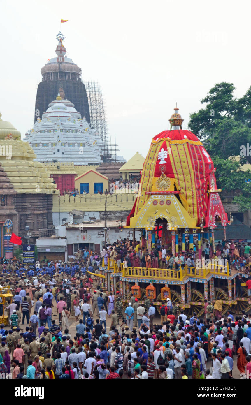 Rathyatra or Chariot festival, with Jagannatha Temple at background ...