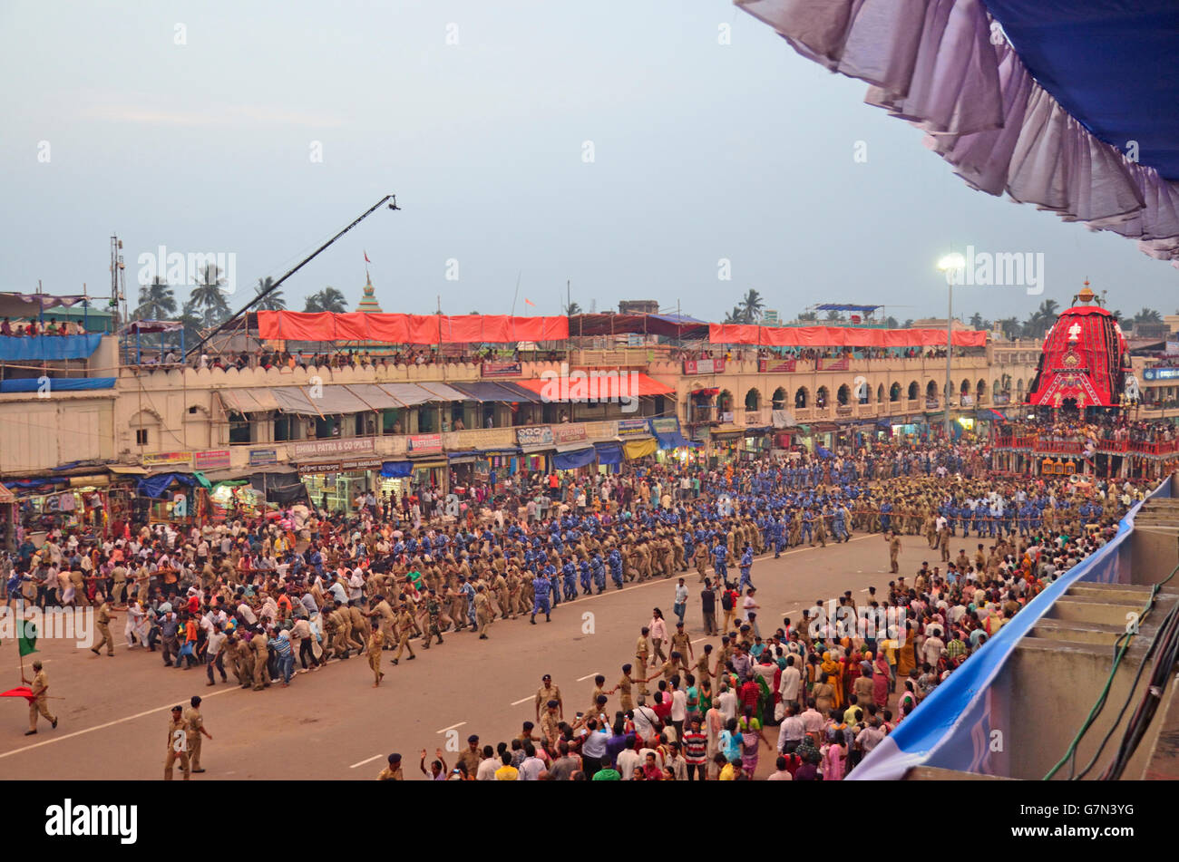 Rathyatra or Chariot festival, with Jagannatha Temple at background ...