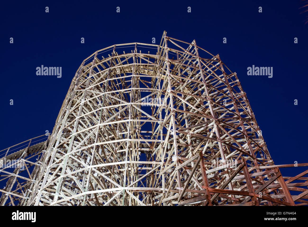 Wooden Roller Coaster Stock Photo - Alamy