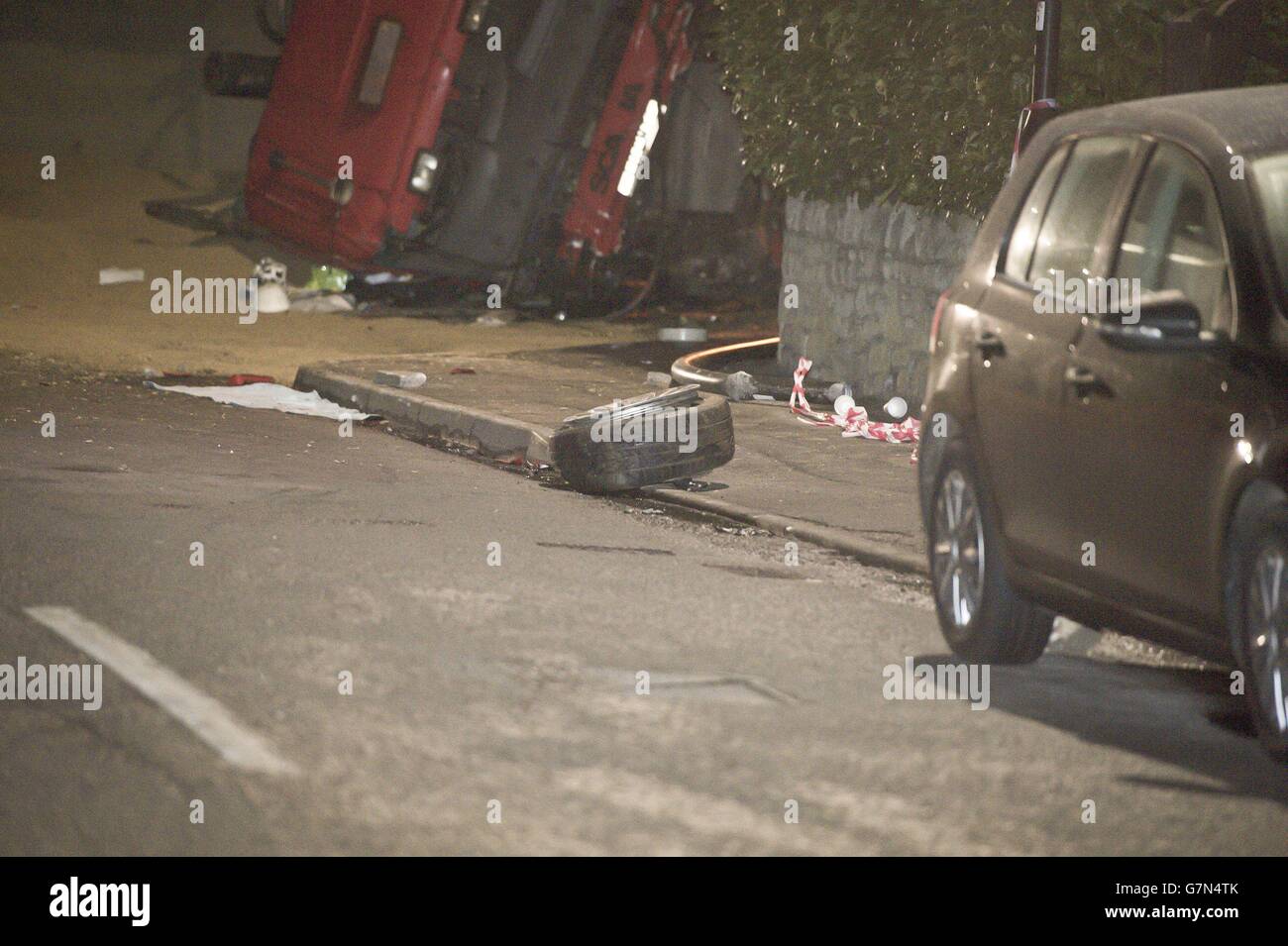 Tipper truck accident in Bath Stock Photo - Alamy