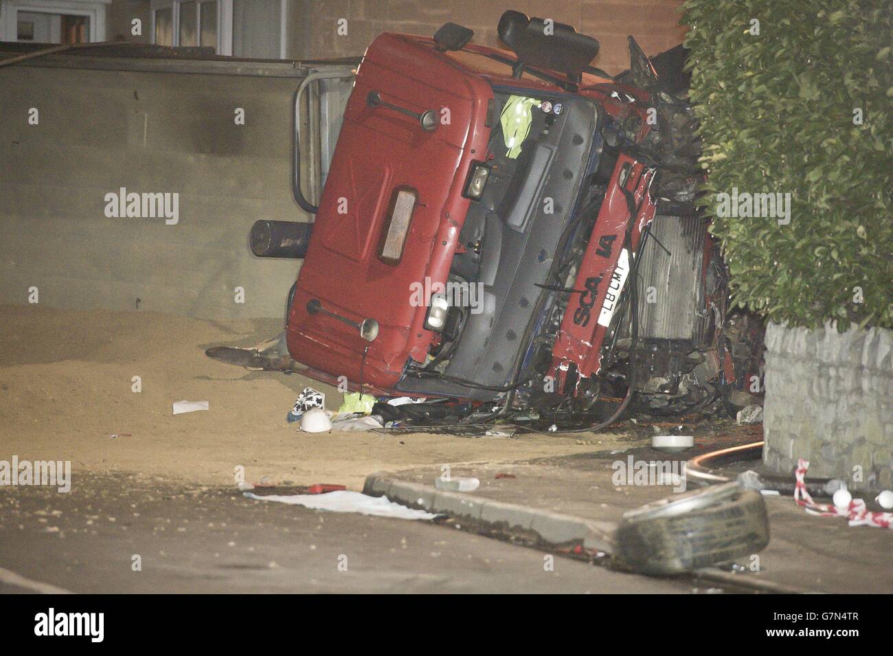 Tipper truck accident in Bath Stock Photo - Alamy