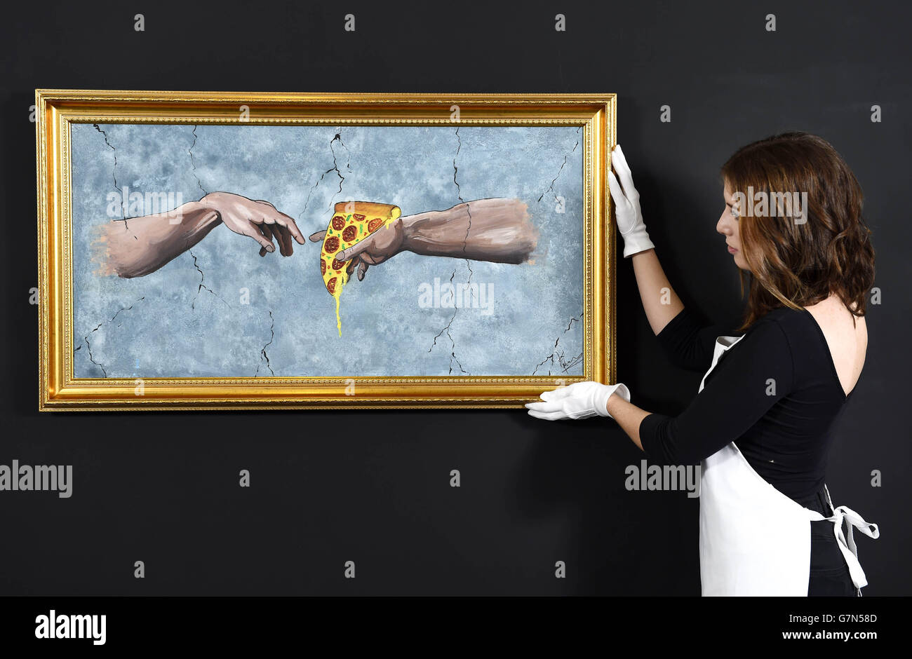 Remastered version of the creation of adam by renaissance hi-res stock ...