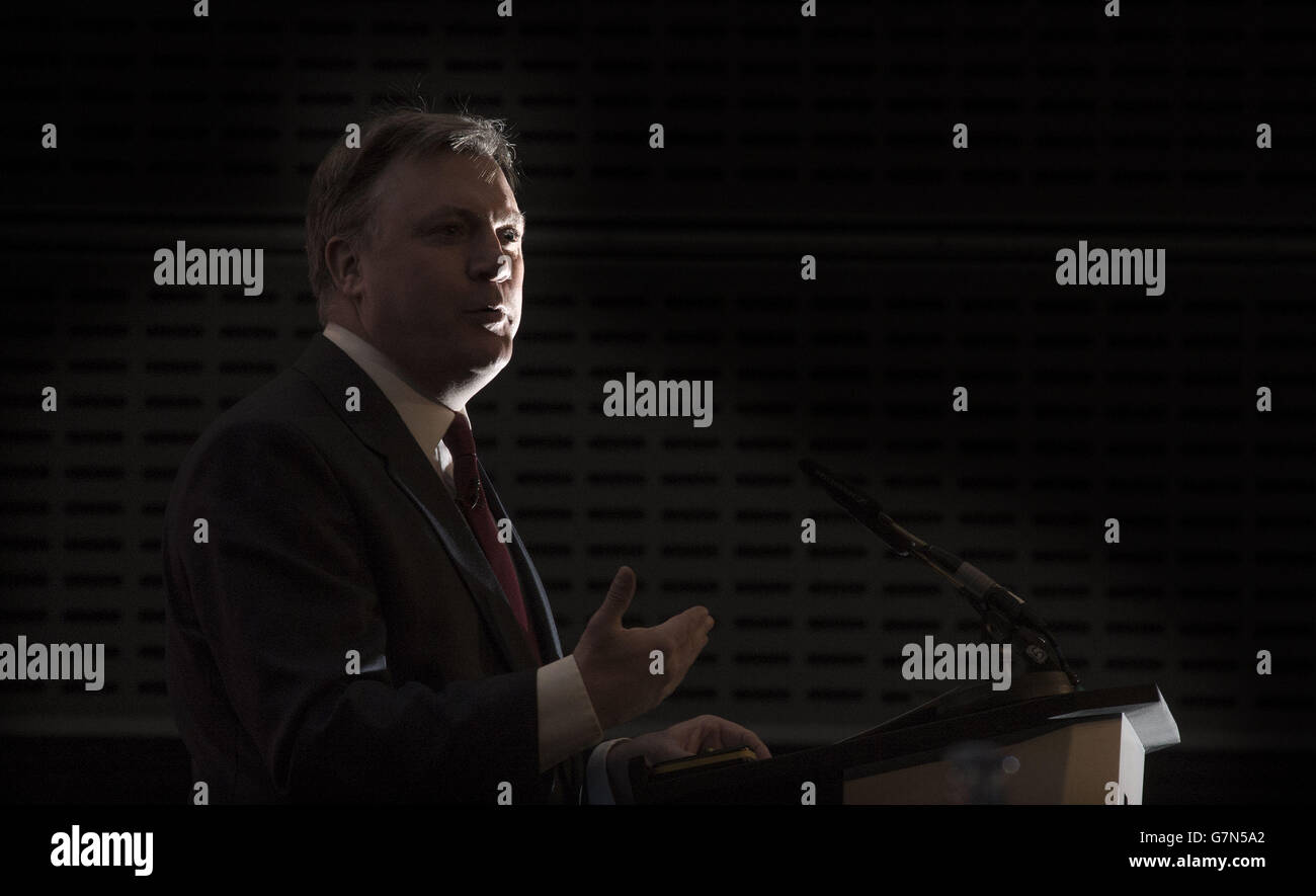 Shadow chancellor Ed Balls speaking during the 2015 British Chambers of ...