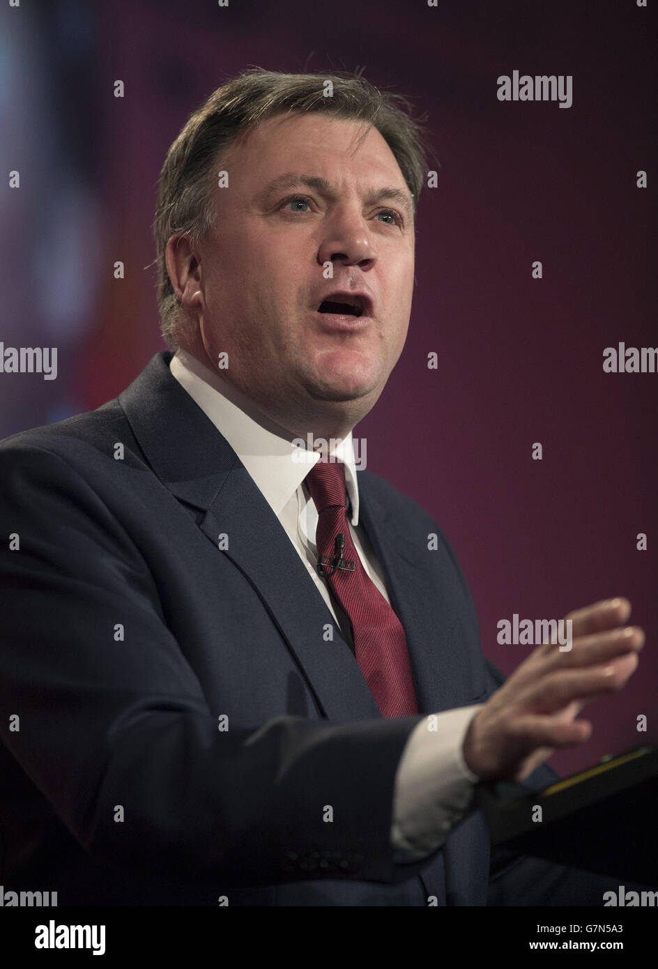 Shadow chancellor Ed Balls speaking during the 2015 British Chambers of ...