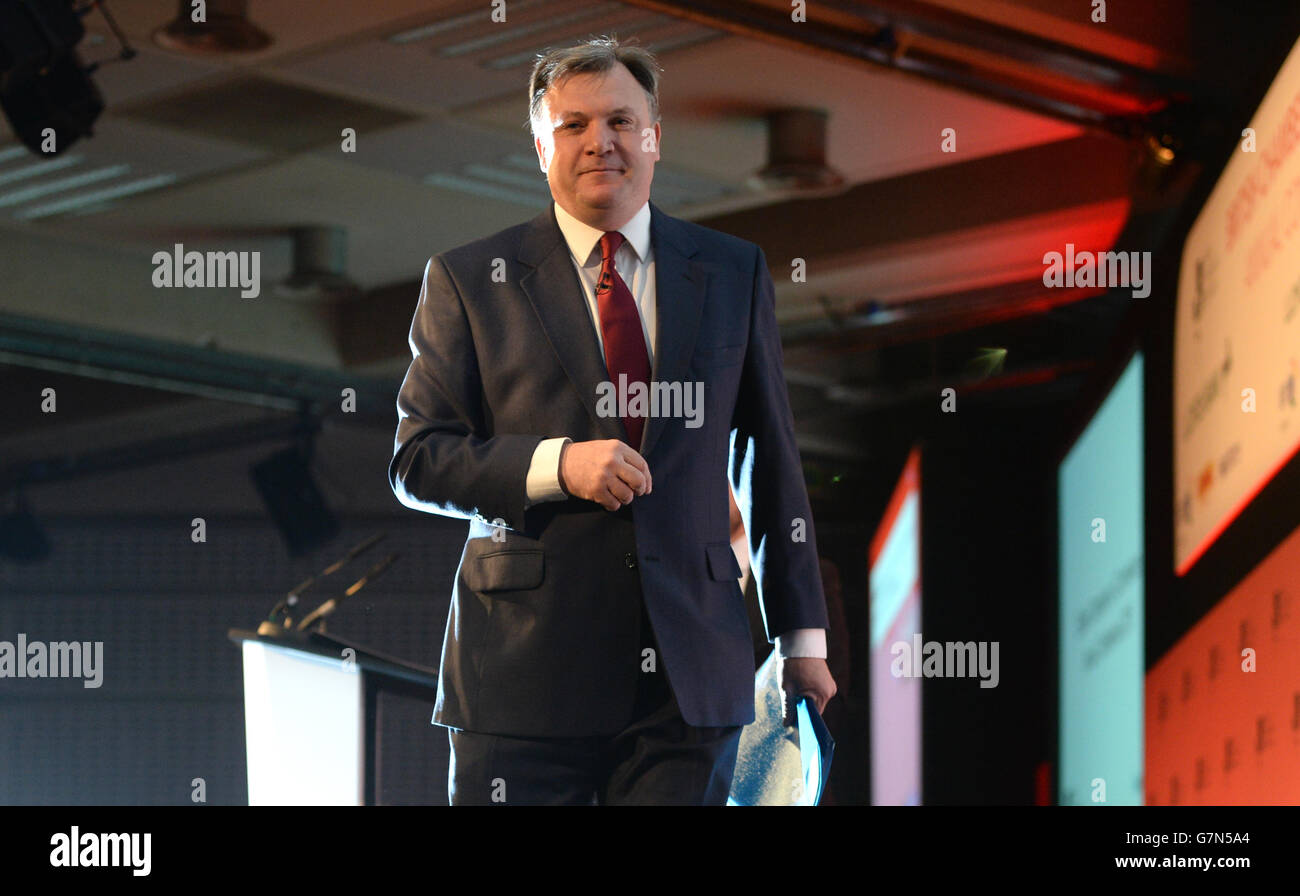 Shadow chancellor Ed Balls speaking during the 2015 British Chambers of ...