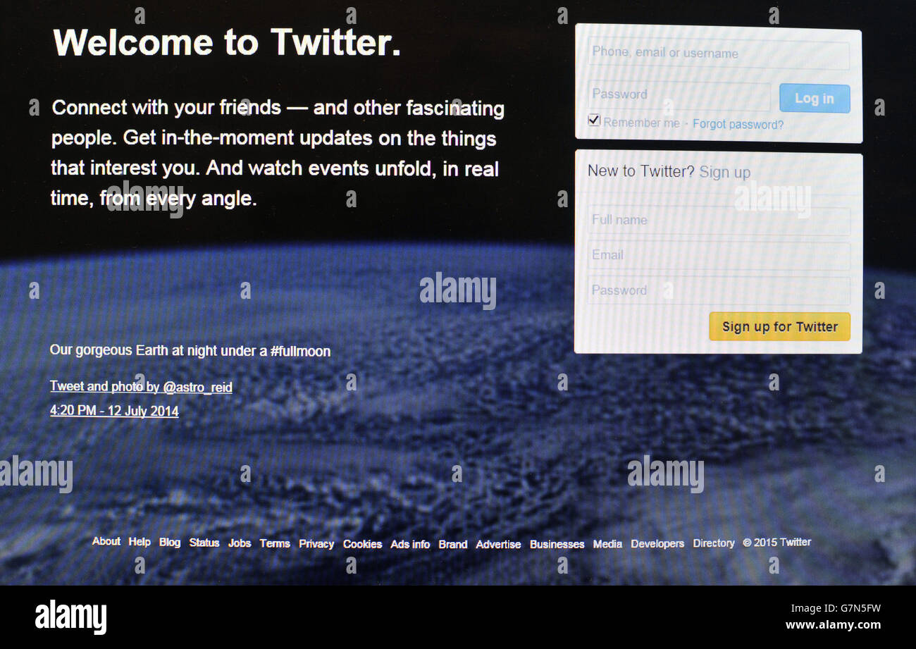 Twitter stock. A view of the Twitter login homepage Stock Photo - Alamy