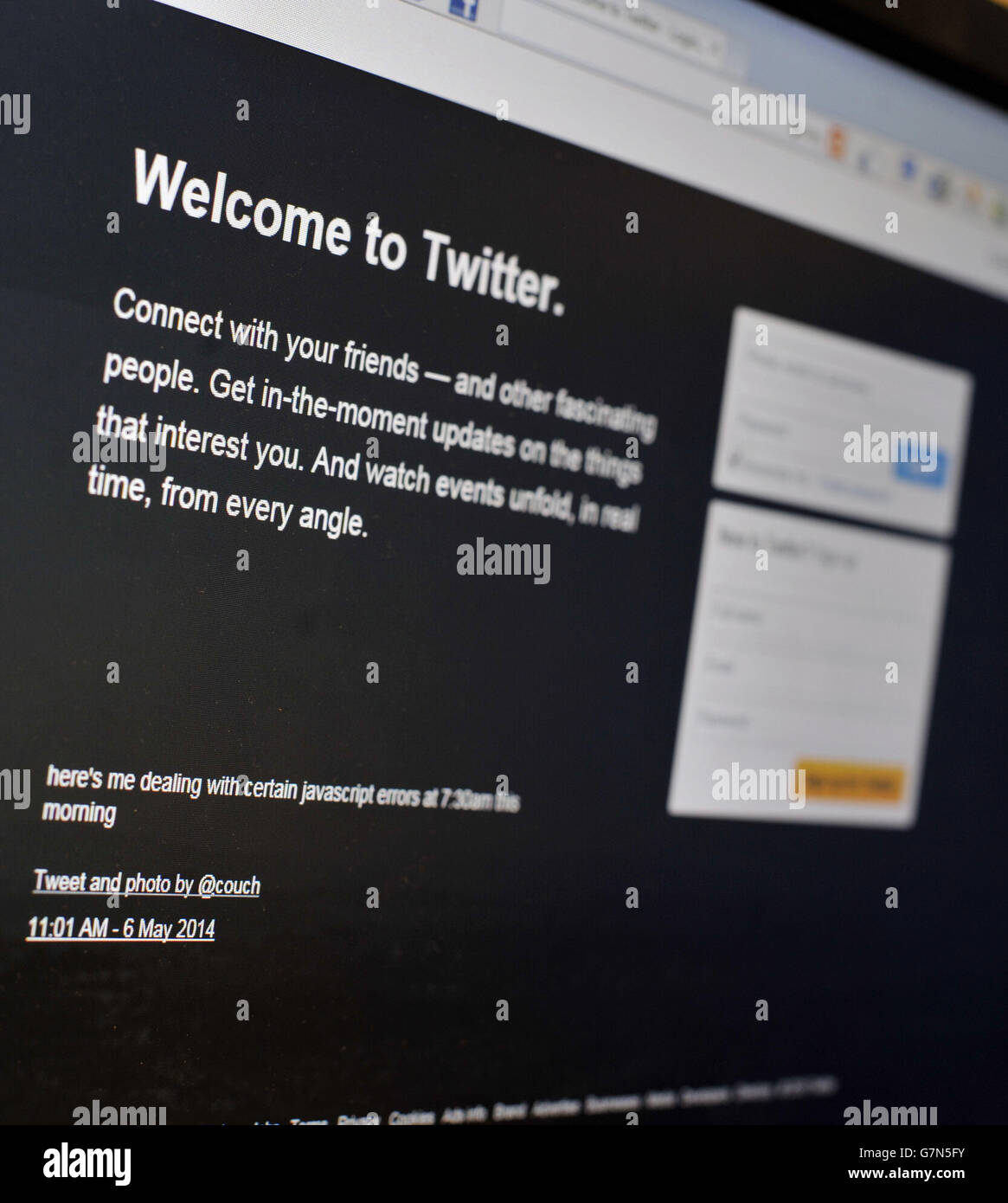 Twitter login homepage hi-res stock photography and images - Alamy