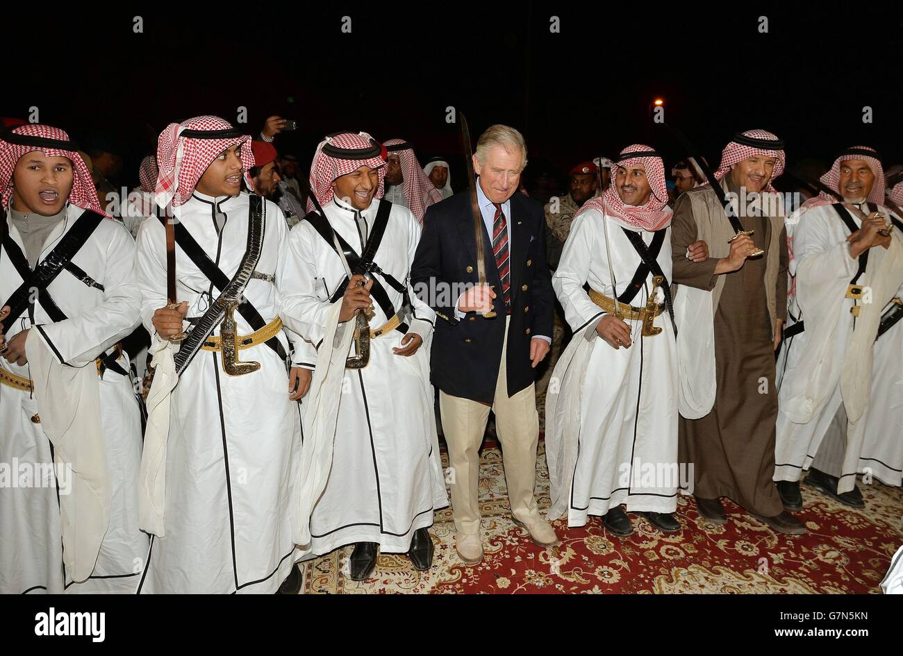 The Prince of Wales joins in with a traditional Sword dance in the old ...