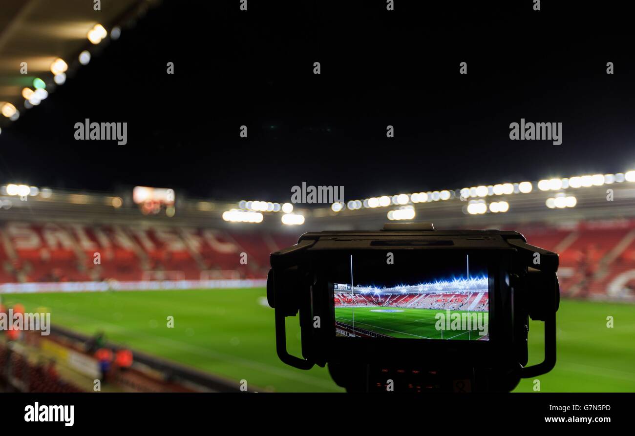 A view of St. Mary's stadium seen from the viewpoint of a television ...