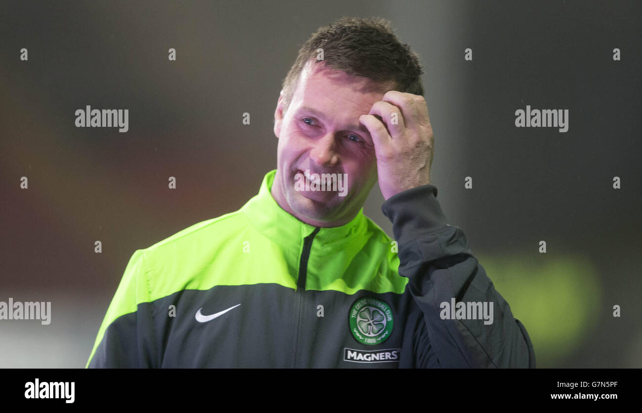 Celtic manager Ronny Deila arrives at Firhill Stadium before the ...