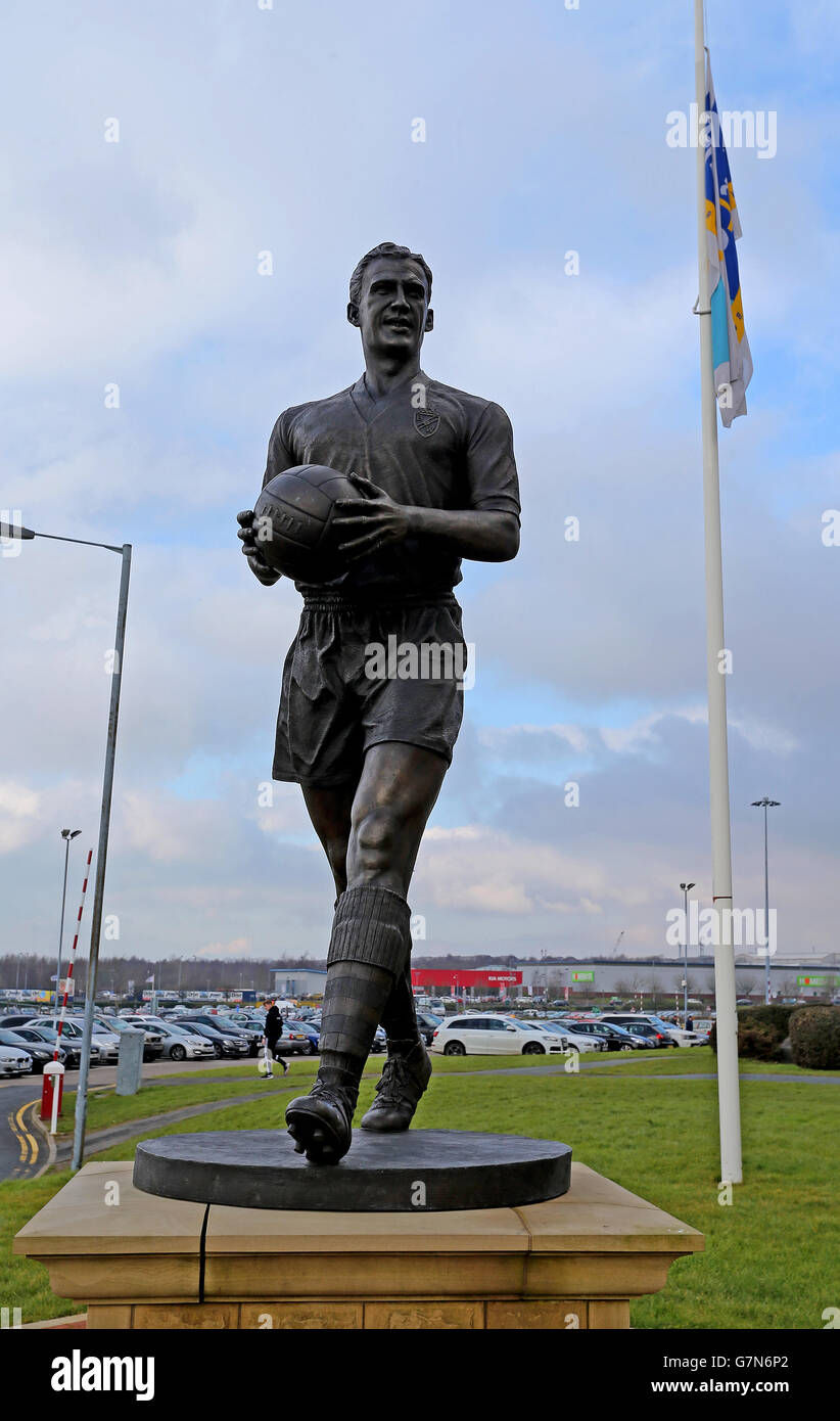 A statue of Nat Lofthouse outside the stadium before the Sky Bet ...