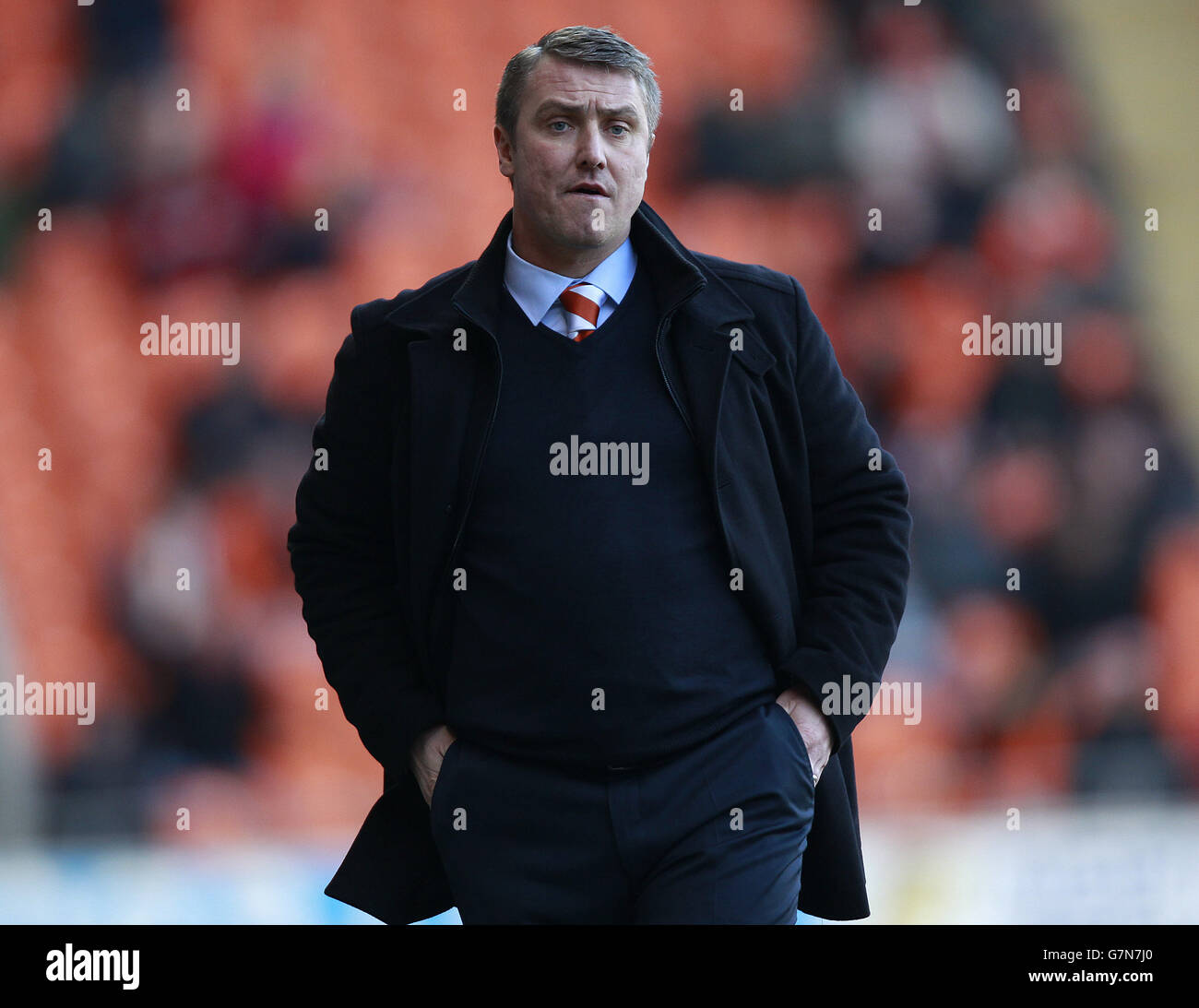 Blackpool manager Lee Clark during the game against Nottingham Forest ...