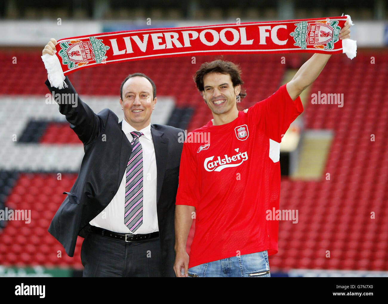 Liverpool's new signing Fernando Morientes during a press call at ...