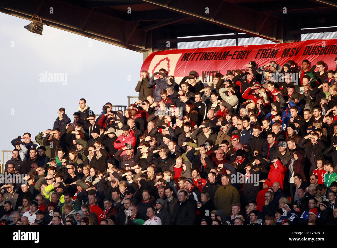 Nottingham Forest fans in the stands show their support Stock Photo - Alamy