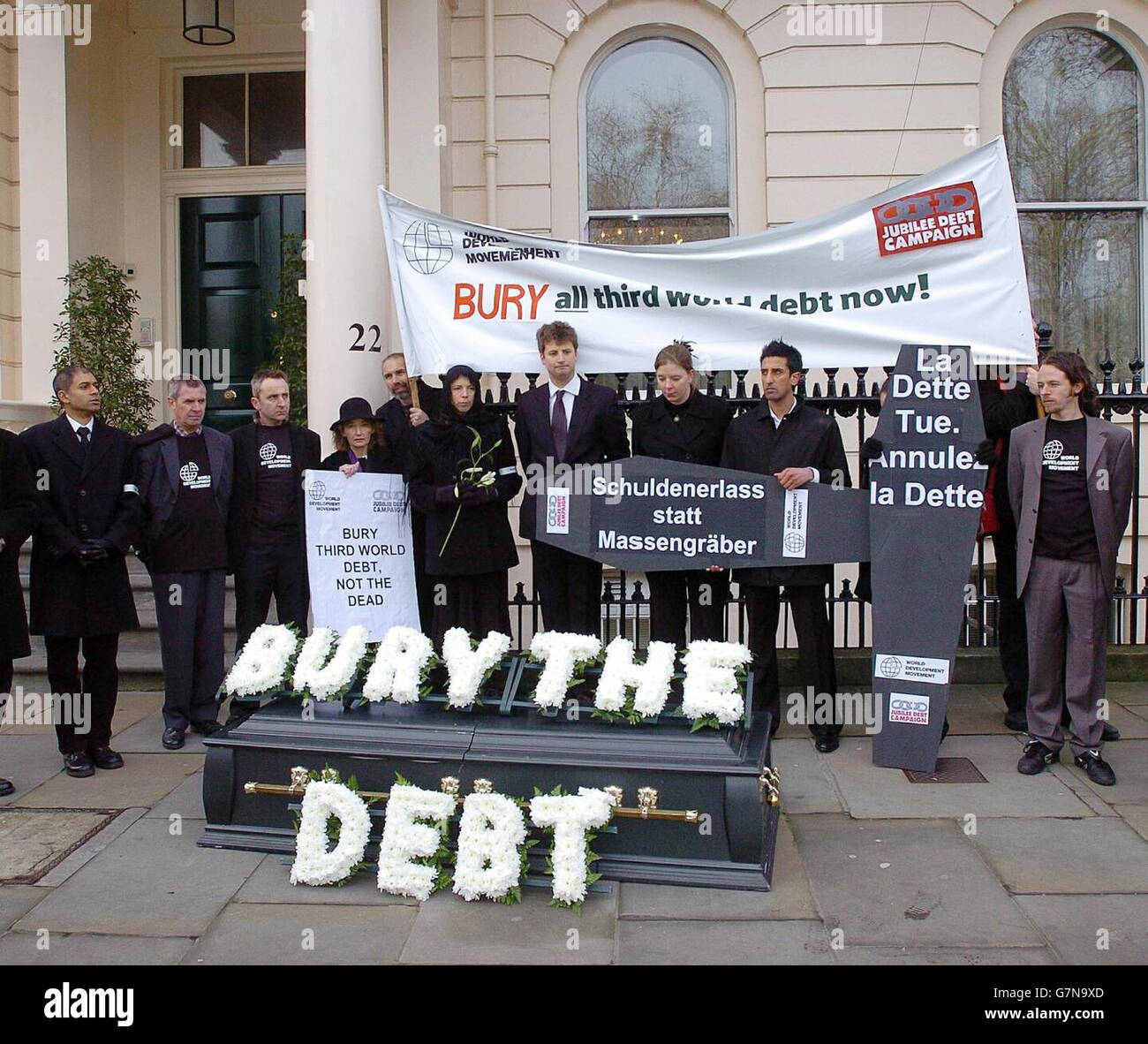 'Bury the debt, not the dead' funeral procession as part of a tour of ...
