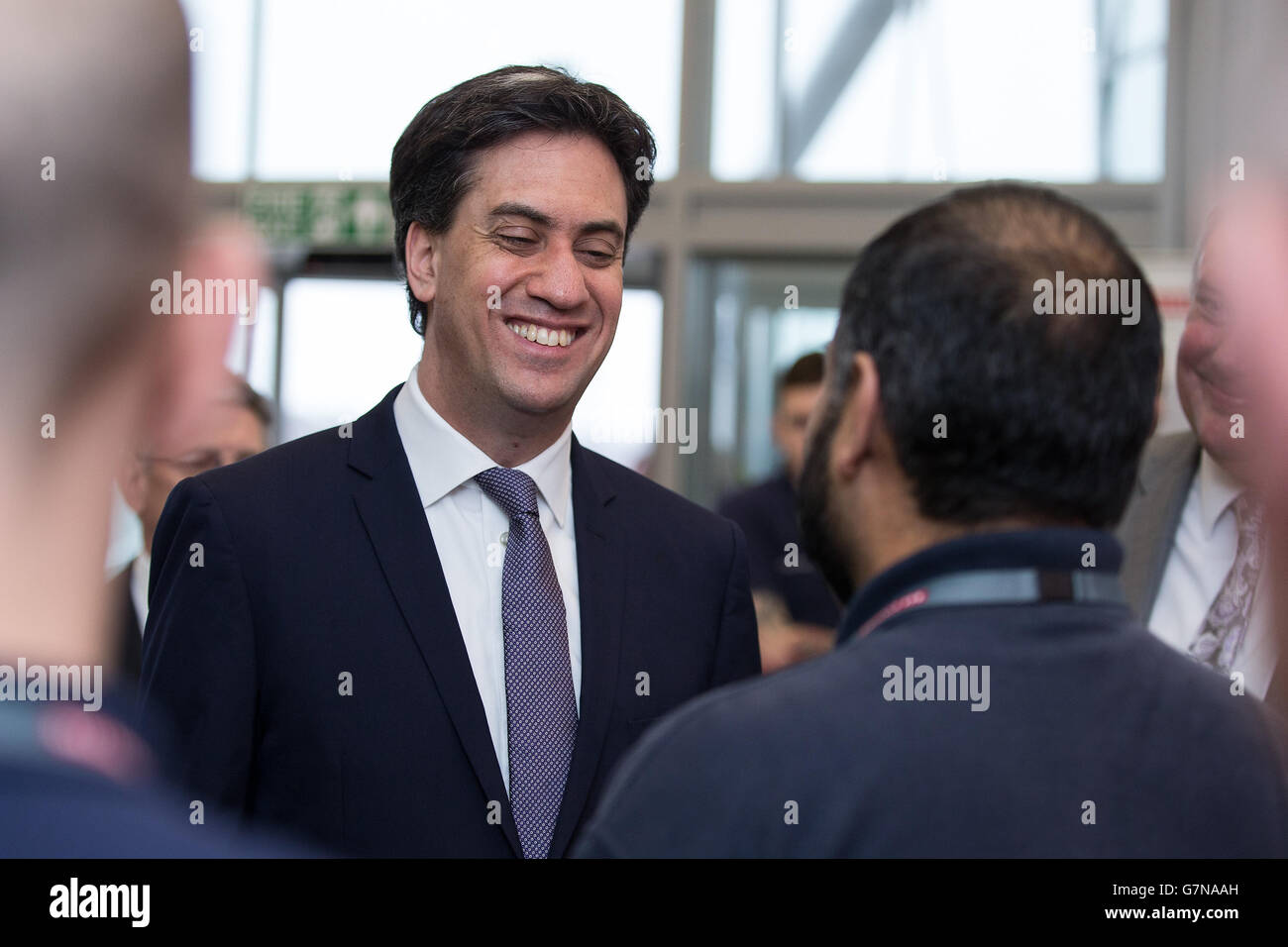 Ed Miliband visit to BAE Systems - Samlesbury Stock Photo - Alamy
