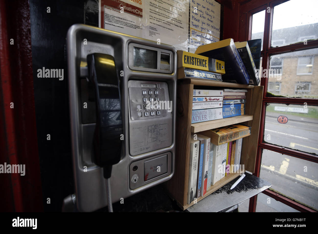 A general view of the interior of the red phone box which has been ...